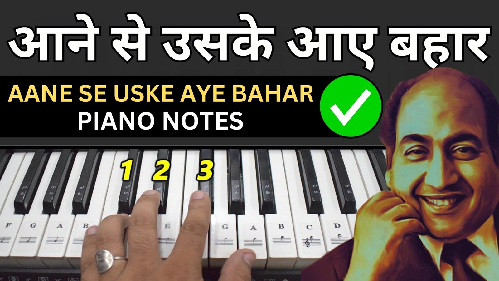 Aane Se Uske Aaye Bahar - Piano Notes - Harmonium Guru